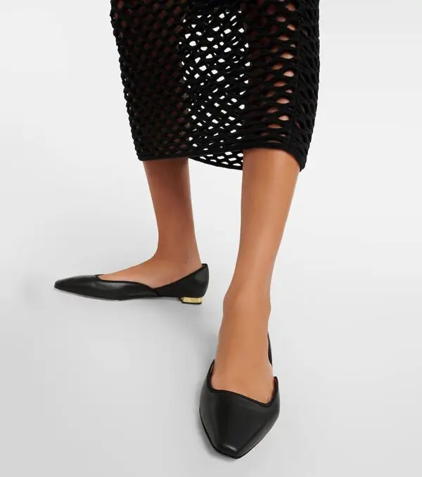 AQUAZZURA Maia Leather Ballet Flats