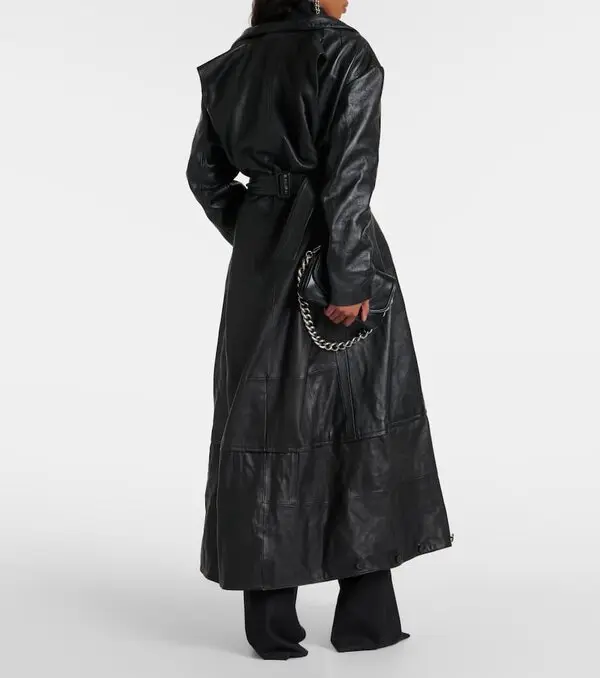 Balenciaga Single-breasted Leather Coat