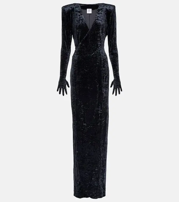 Vetements Diva Velvet Maxi Dress - Black