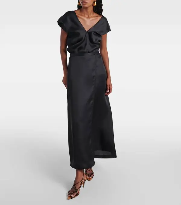 Khaite Ami Silk Satin Top