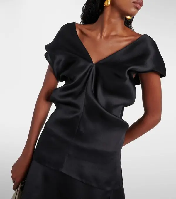 Khaite Ami Silk Satin Top