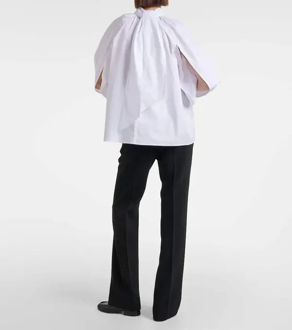 Co Cotton Poplin Blouse With Scarf Detail