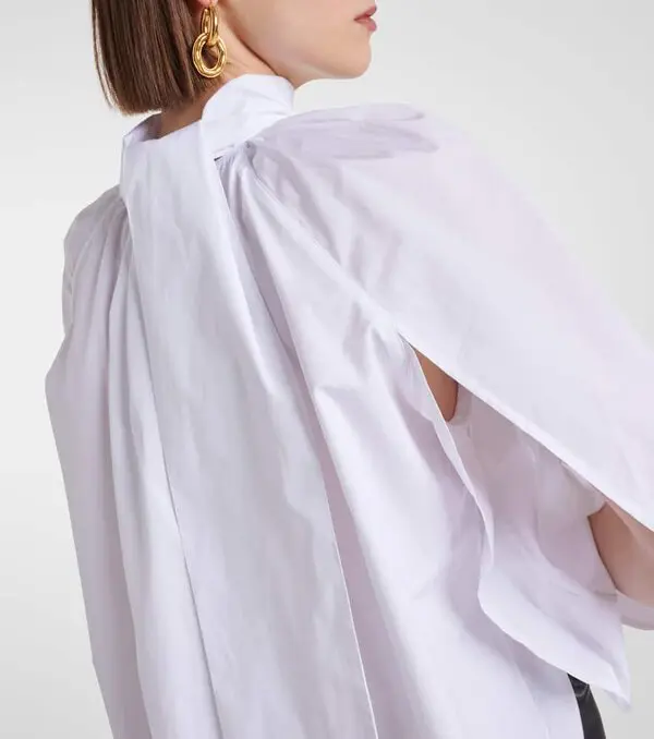 Co Cotton Poplin Blouse With Scarf Detail
