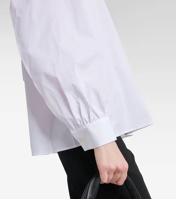 Co Cotton Poplin Blouse With Scarf Detail