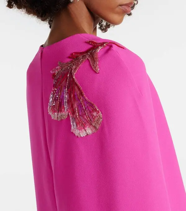 Safiyaa Mattia Caped Embellished Gown