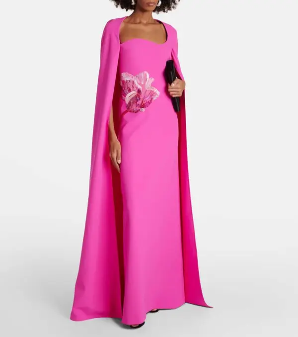 Safiyaa Mattia Caped Embellished Gown