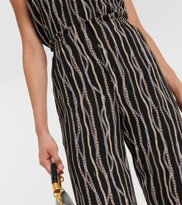 Chloé Printed Wide Leg Silk Pants