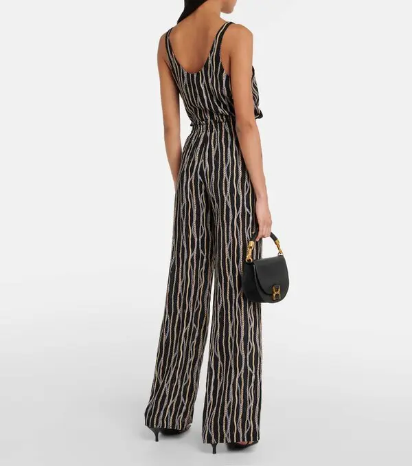 Chloé Printed Wide Leg Silk Pants