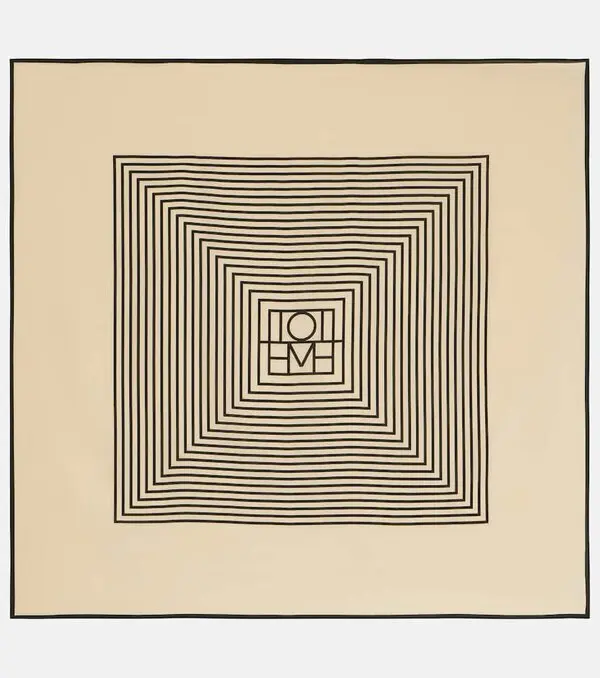 TOTEME Monogram Silk Scarf - Beige