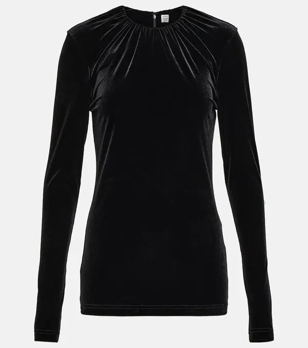 TOTEME Gathered Velvet Top