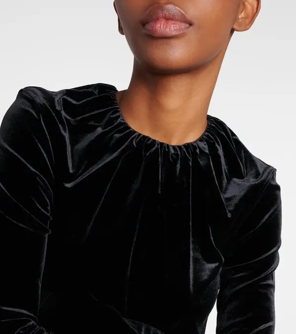 TOTEME Gathered Velvet Top