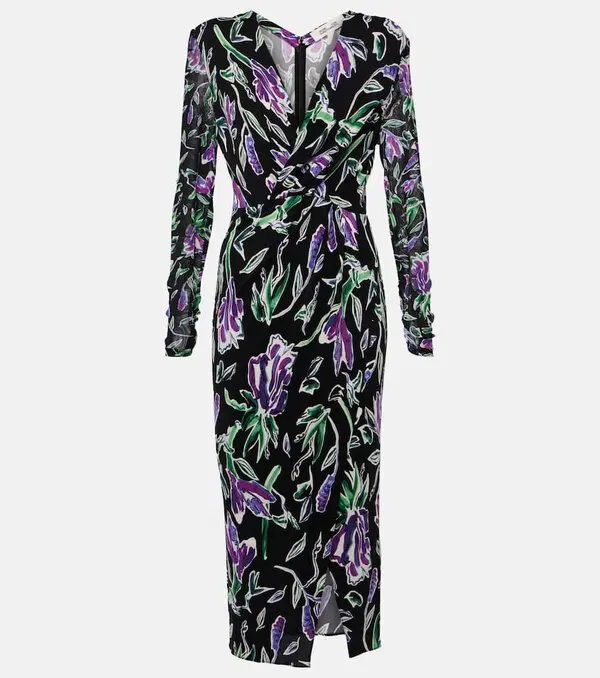 Diane Von Furstenberg Vivianne Floral Midi Dress - Multicoloured