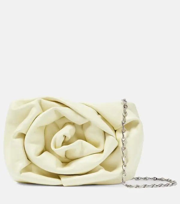 Burberry Rose Gathered Leather Clutch - Yellow