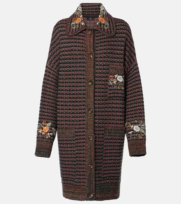 Etro Embroidered Wool-blend Coat