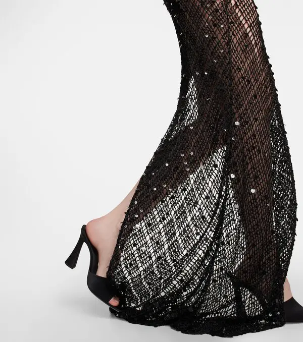 Coperni Sequin-embellished Crochet Maxi Dress