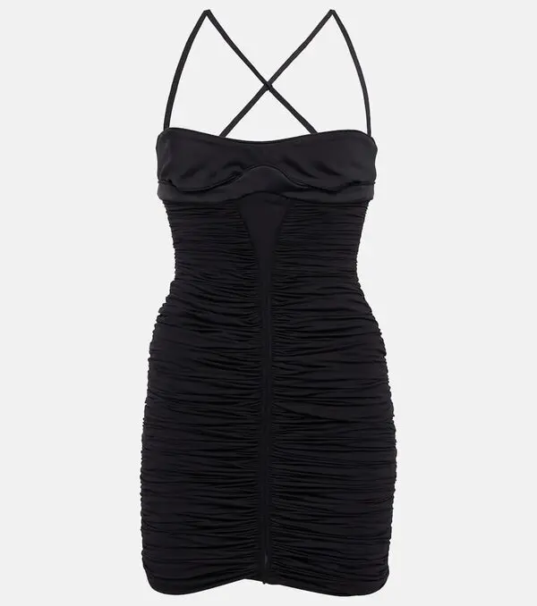 MUGLER Crossover Ruched Minidress