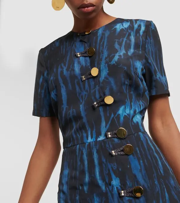 Altuzarra Myrtle Printed Pleated Midi Dress