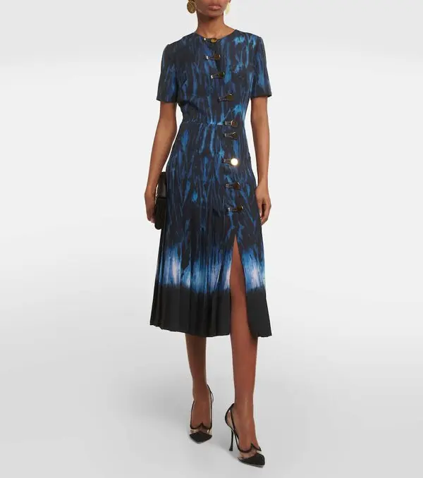 Altuzarra Myrtle Printed Pleated Midi Dress