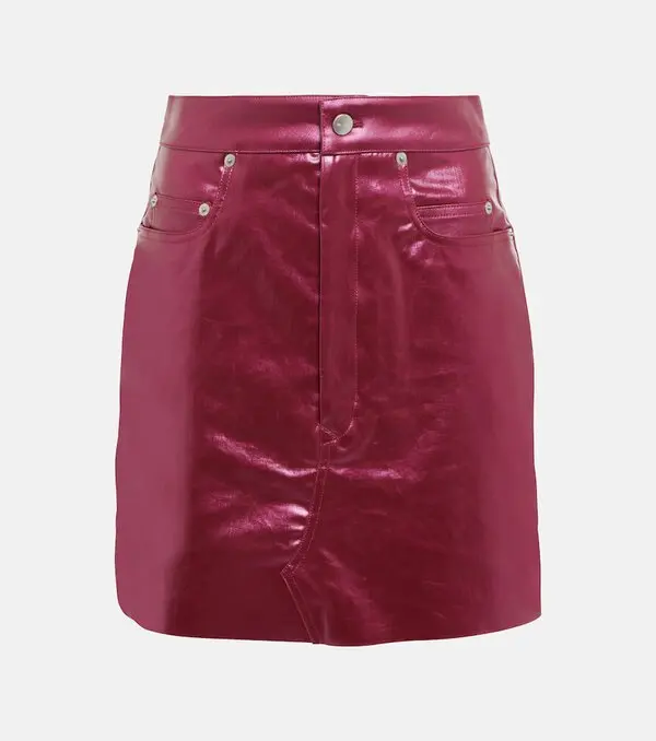 Rick Owens Coated Denim Miniskirt