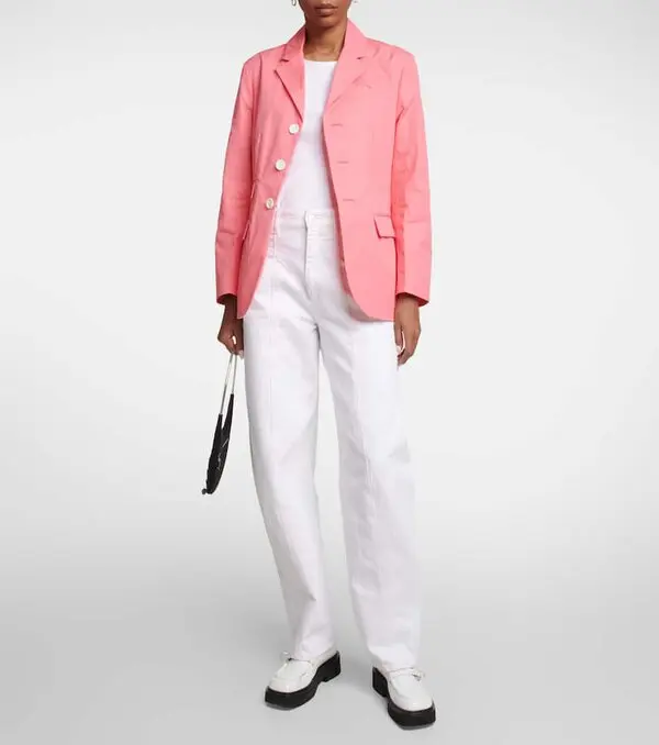 Plan C Single-breasted Cotton Blazer