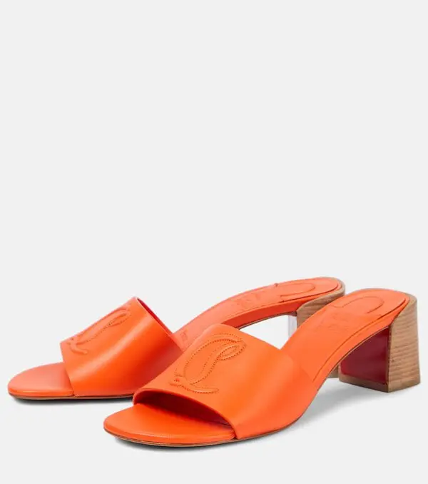 CHRISTIAN LOUBOUTIN So Cl 55 Embossed Leather Mules