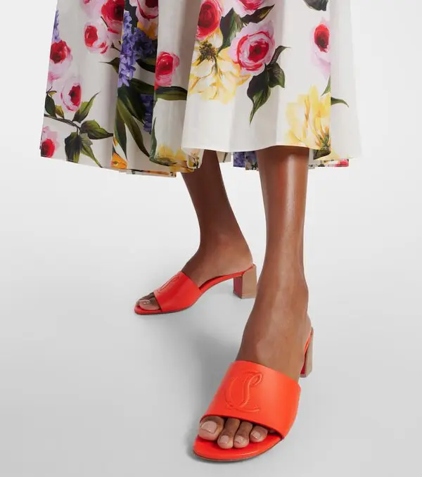 CHRISTIAN LOUBOUTIN So Cl 55 Embossed Leather Mules
