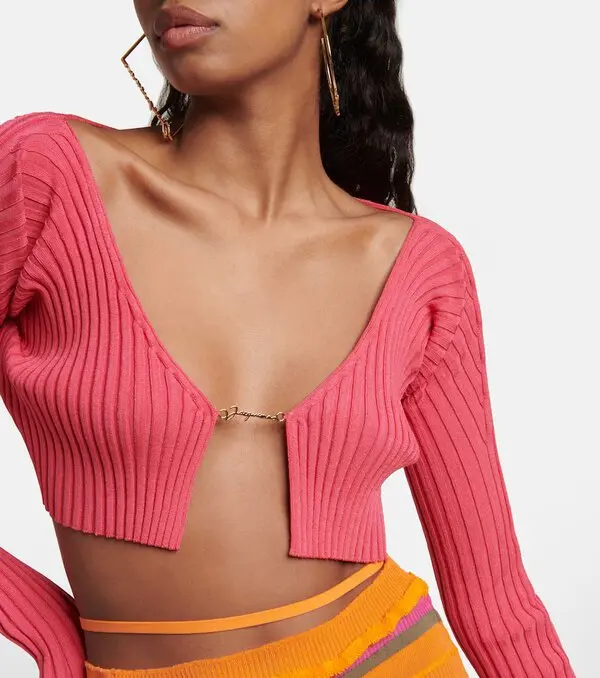 Jacquemus La Maille Pralu Cropped Cardigan - Pink