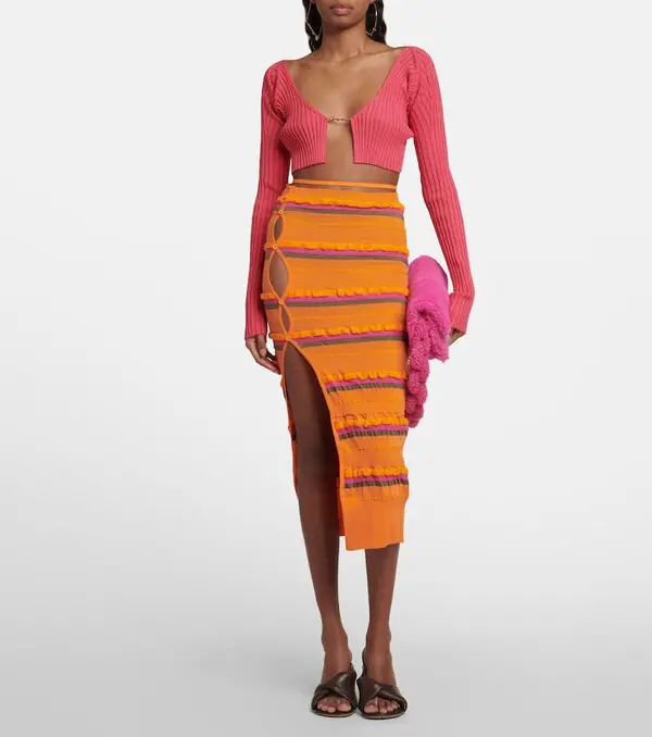 Jacquemus La Maille Pralu Cropped Cardigan - Pink