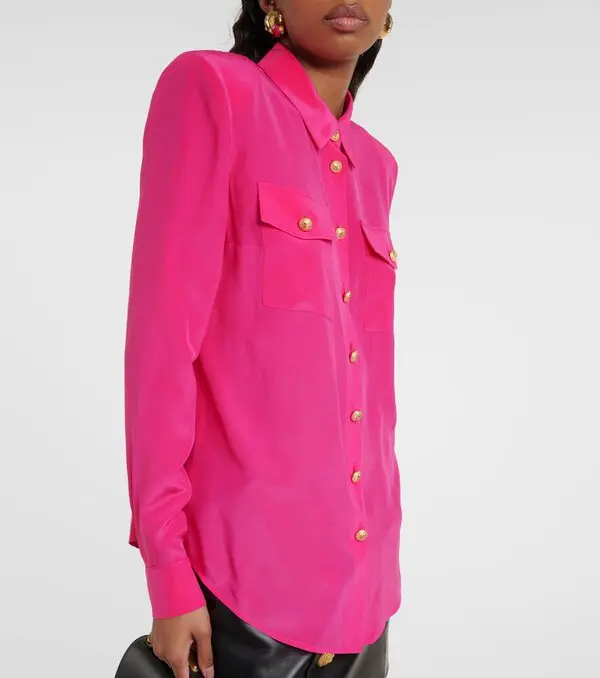 Balmain Silk Crepe De Chine Shirt - Pink