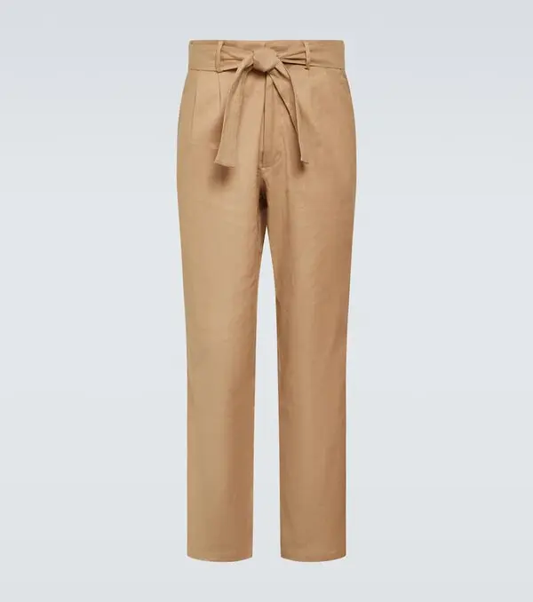 Commas High-rise Linen And Cotton Straight Pants
