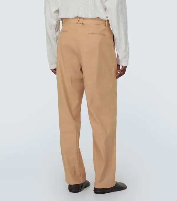 Commas High-rise Linen And Cotton Straight Pants