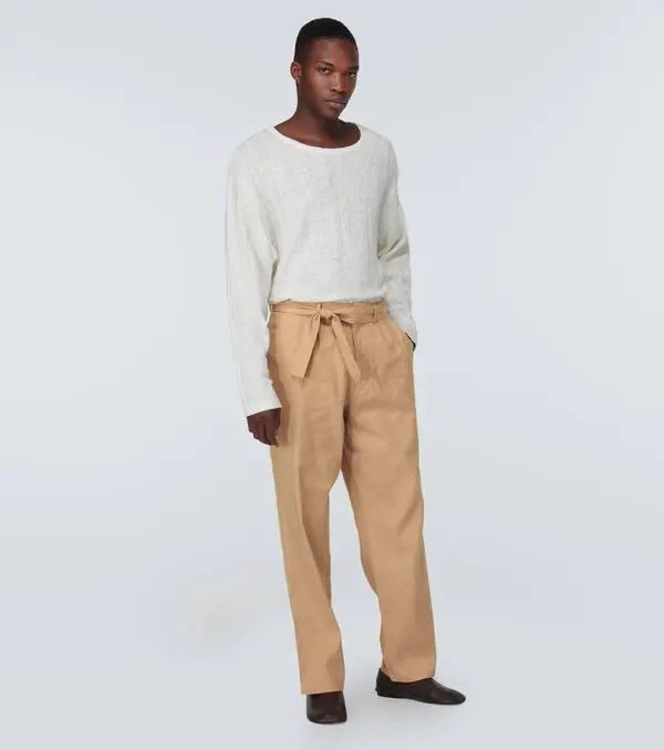 Commas High-rise Linen And Cotton Straight Pants