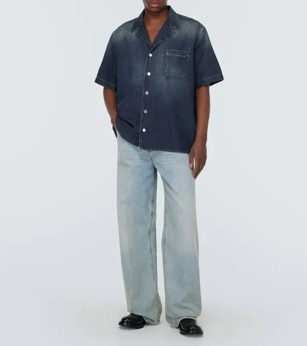 Valentino Garavani Chambray Bowling Shirt