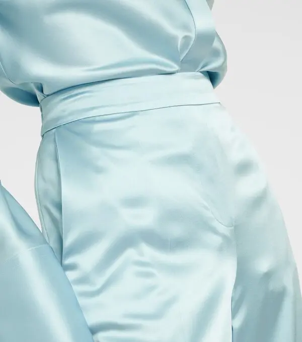 JOSEPH Tova Silk Satin Pants - Blue