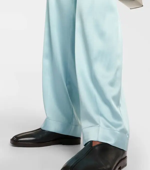 JOSEPH Tova Silk Satin Pants - Blue