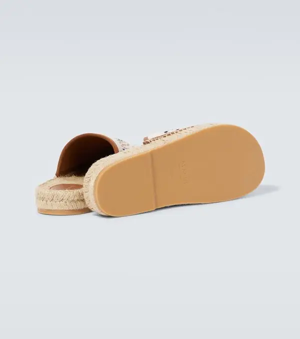 Alanui Bandana Canvas Jacquard Espadrille Slides