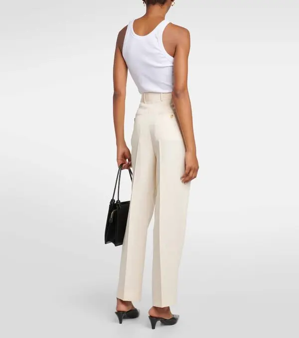 TOTEME Pleated Straight Trousers