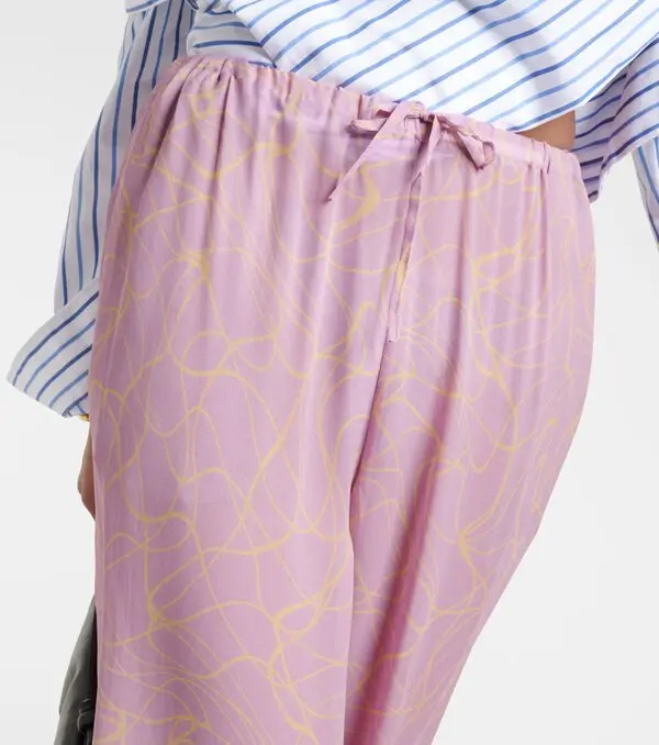 Dries Van Noten Printed Wide-leg Pants