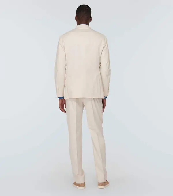 Brunello Cucinelli Cotton And Cashmere-blend Suit - Beige
