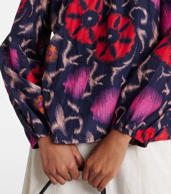 Velvet By Graham & Spencer Fraser Printed Cotton And Silk Blouse - Multicoloured