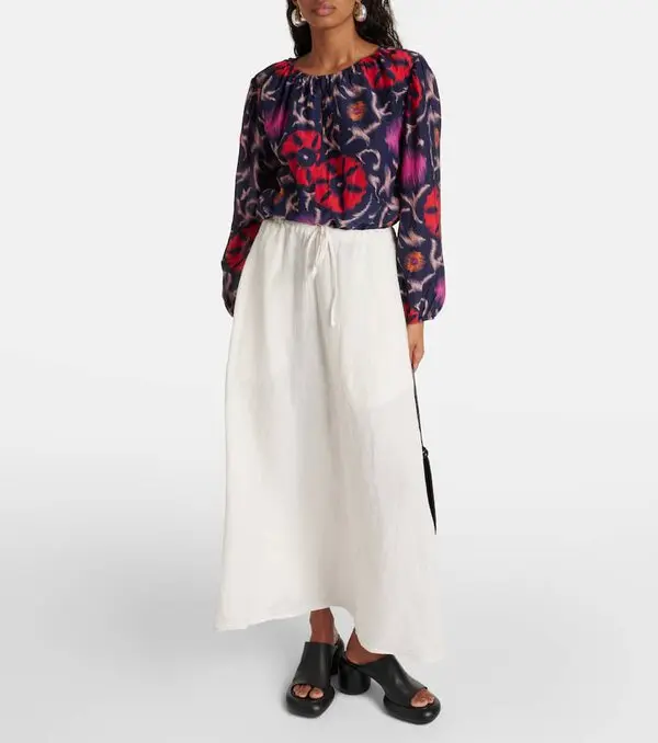 Velvet By Graham & Spencer Fraser Printed Cotton And Silk Blouse - Multicoloured