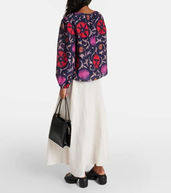 Velvet By Graham & Spencer Fraser Printed Cotton And Silk Blouse - Multicoloured