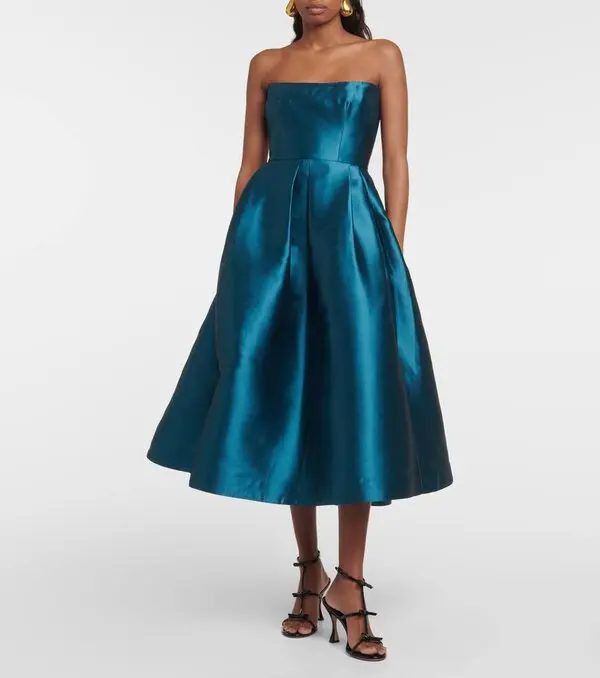Alex Perry Strapless Faille Midi Dress