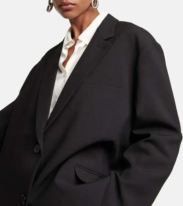 THE FRANKIE SHOP Bea Twill Blazer - Black