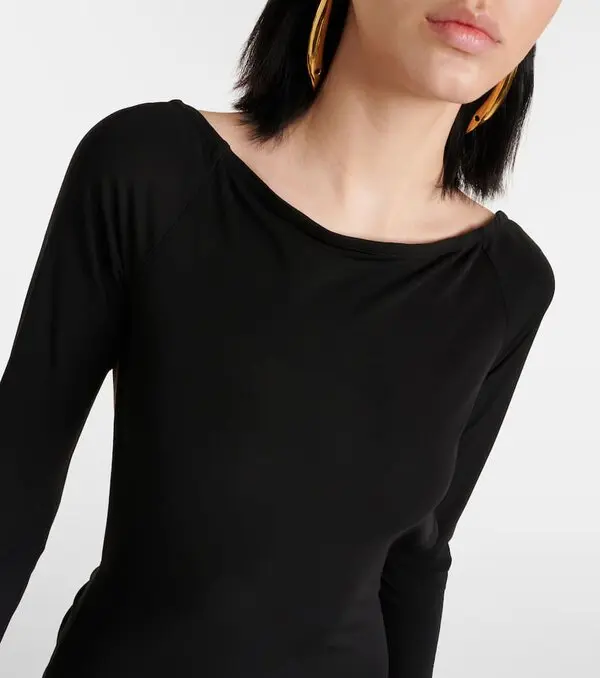 Alex Perry Open-back Jersey Gown - Black