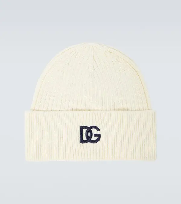 Dolce & Gabbana Logo Beanie - White