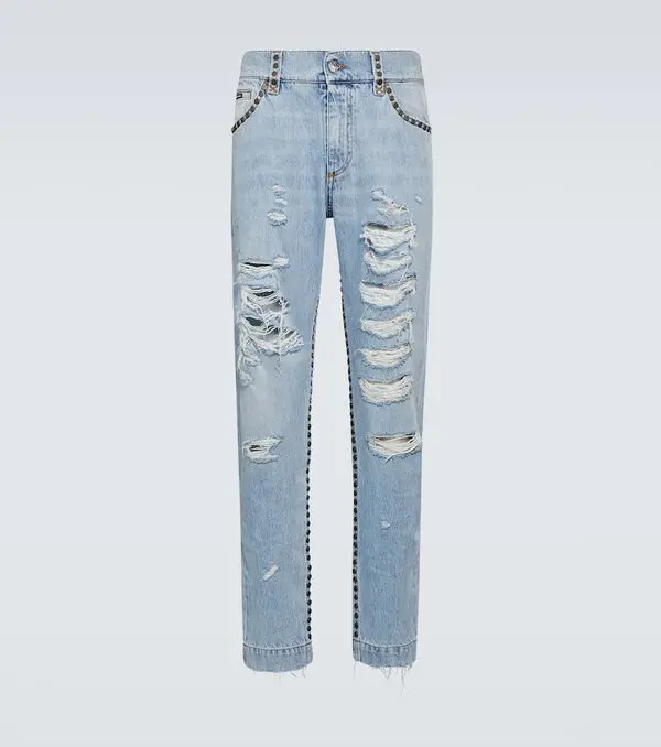 Dolce & Gabbana Distressed Mid-rise Jeans