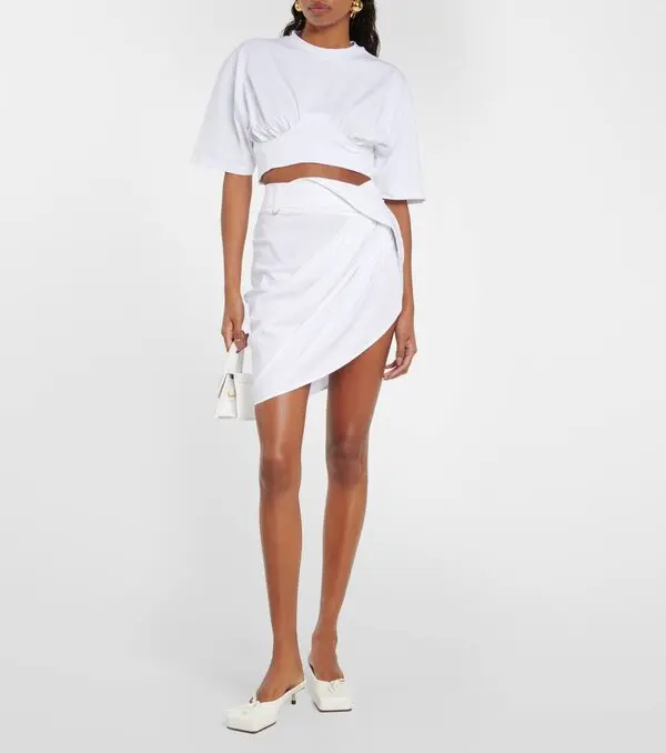 Jacquemus La Mini Jupe Saudade Draped Miniskirt