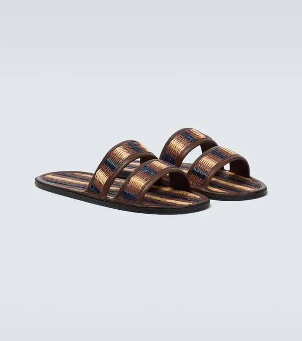 BODE Duotone Leather-trimmed Slides