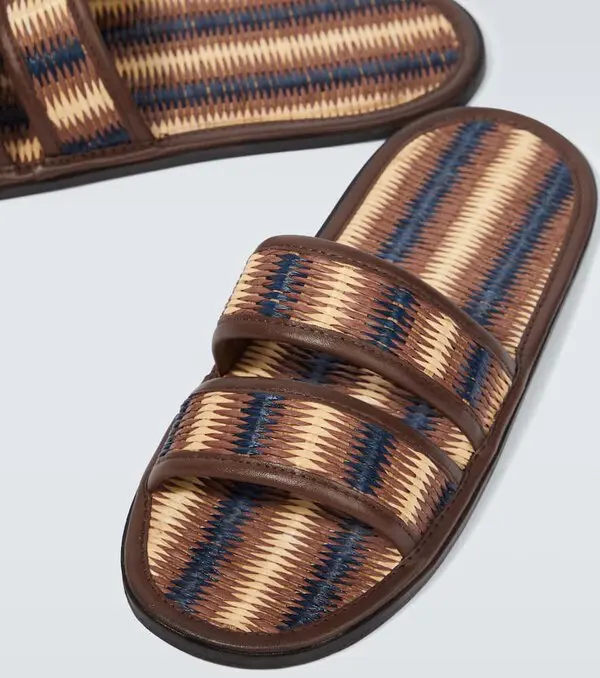 BODE Duotone Leather-trimmed Slides